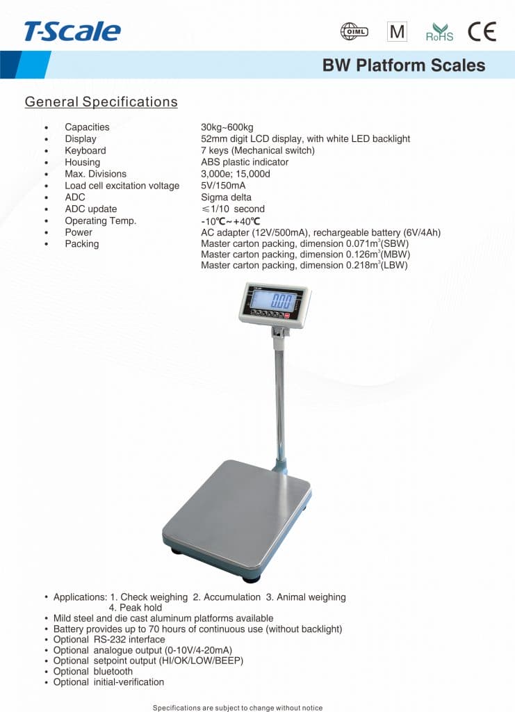 MBW Weighing Platform Scales - Công Ty TNHH Ứng Dụng Giải Pháp Công Nghệ