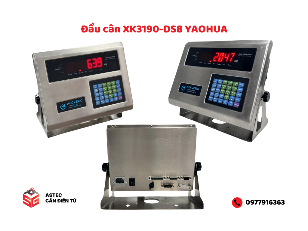 Đầu hiển thị XK3190-DS8 YAOHUA (Indicator digital) - ASTEC Cân điện tử